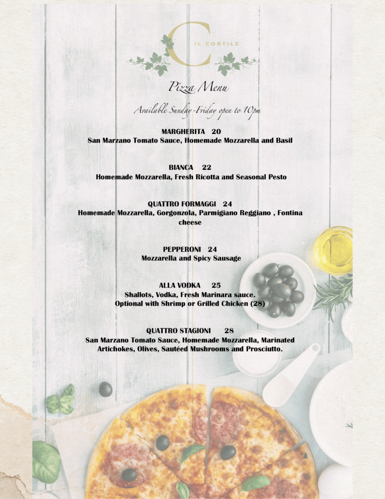 Pizza Menu – ilcortile